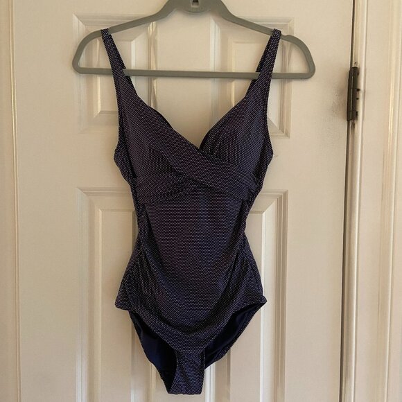 Nip Tuck | Swim | Nip Tuck Swim Navy Blue And White Polka Dot Bathing ...